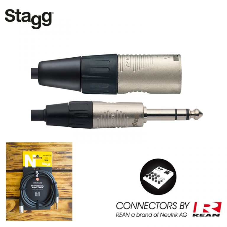 Stagg NAC3PSXMR Audio Cable, XLRm-TRS, 3m