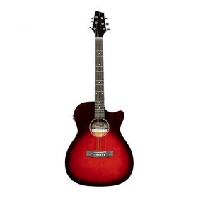Stagg SA35 ACE-TR Auditorium Cutaway Electro-Acoustic Guitar, Red