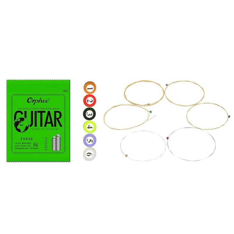 Orphee TX620 Colorful Ball-End Phosphor Bronze Acoustic Guitar Strings ...