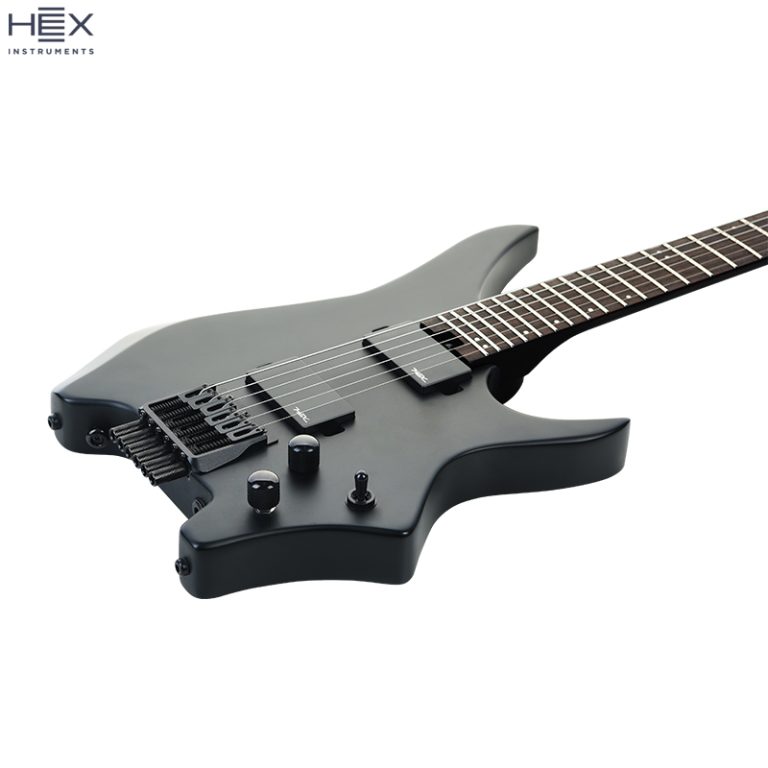 Hex Next N400 Headless Electric Guitar with Deluxe Bag, Black