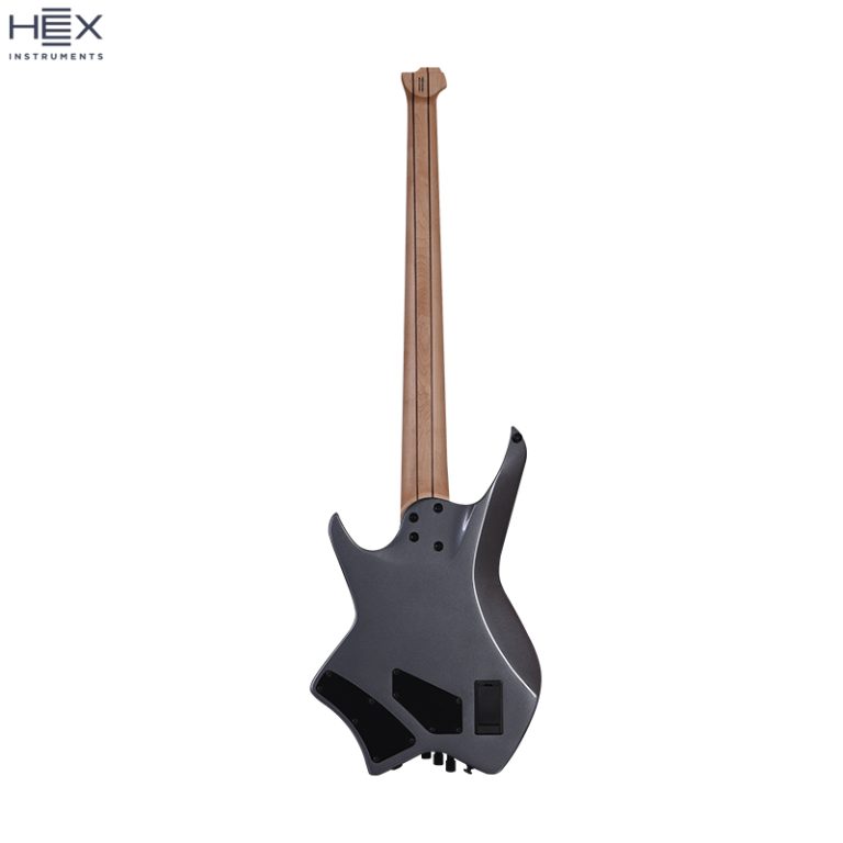 Hex Next NB505 Headless Bass Guitar with Deluxe Bag, GunMetal Gray